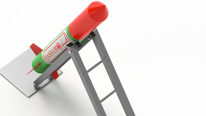Qassam Rocket with launcher collection 3D Model in Unmanned 3DExport
