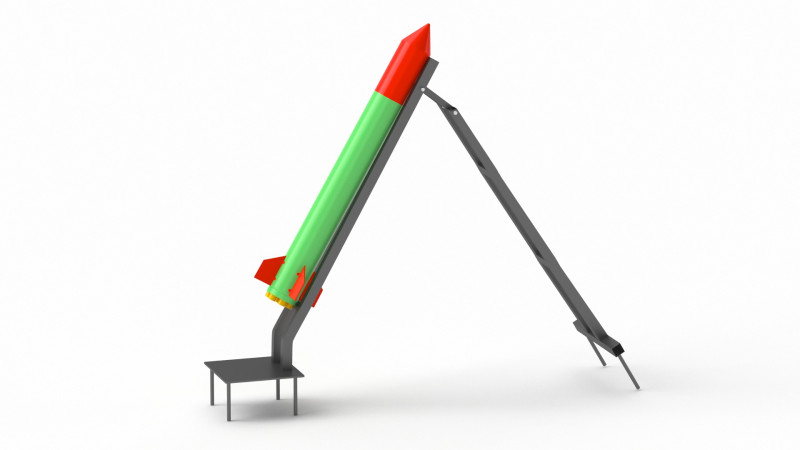 Qassam Rocket with launcher collection 3D Model in Unmanned 3DExport