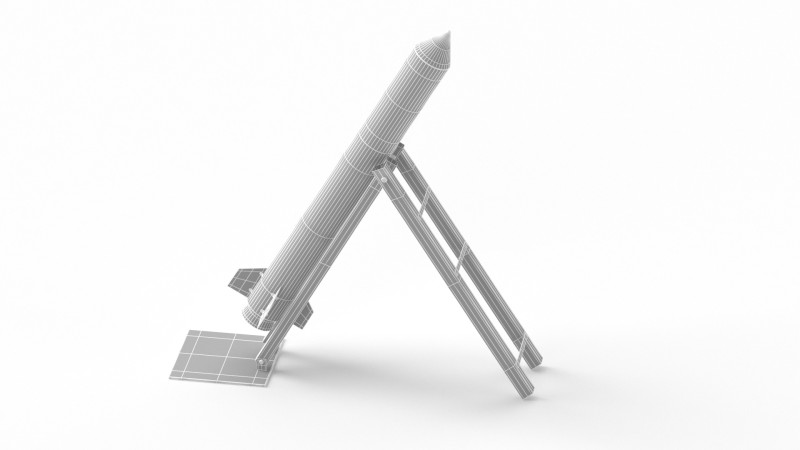 Qassam Rocket with launcher collection 3D Model in Unmanned 3DExport