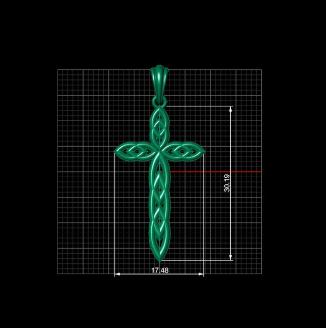 Cross 3D Print Model in Pendants 3DExport