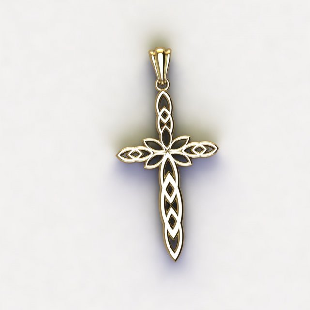 Cross 3D Print Model in Pendants 3DExport