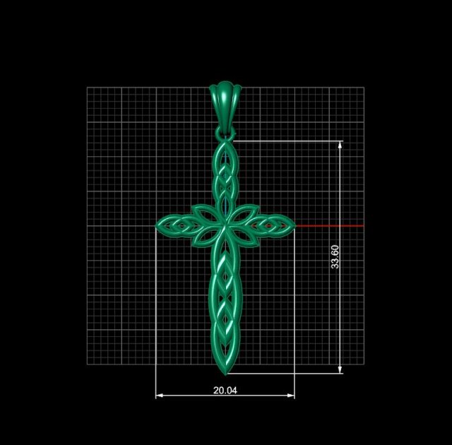 Cross 3D Print Model in Pendants 3DExport