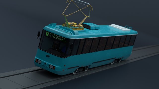 Minsk tramway - AKSM-60102 3D Model in Train 3DExport