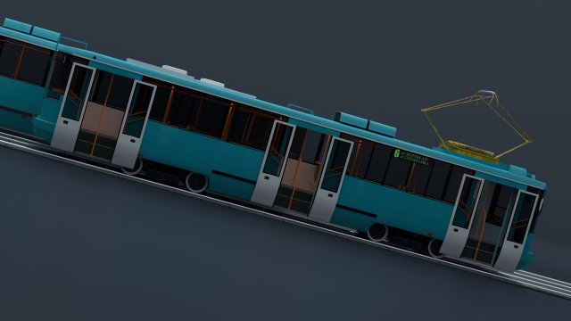 Minsk tramway - AKSM-60102 3D Model in Train 3DExport