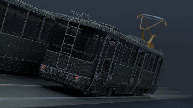 Minsk tramway - AKSM-60102 3D Model in Train 3DExport