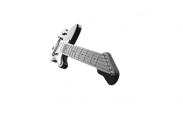 Electric Guitar 3D Print Model in Audio 3DExport