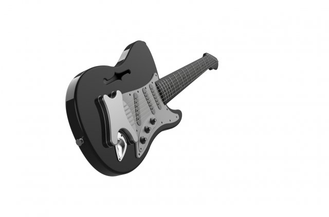 Electric Guitar 3D Print Model in Audio 3DExport