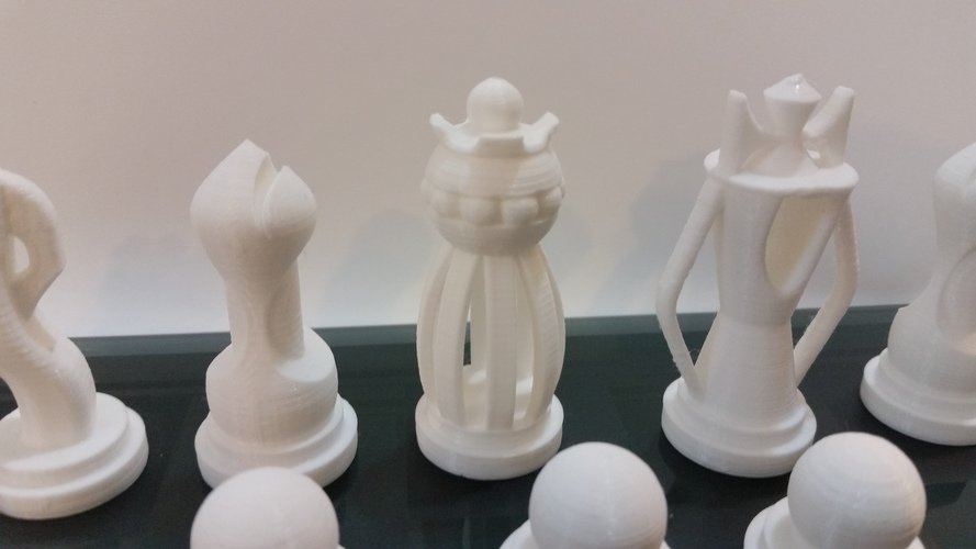 Chess Set game Roundy pieces vs Blocky pieces 3D Model in Toys 3DExport