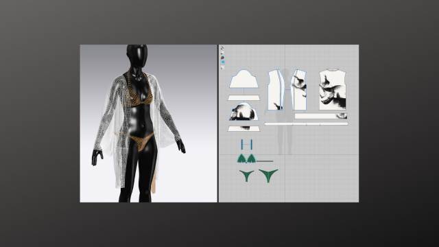 Kimono and Bikini Modeling in Clo3D - Marvelous Designer 3D Model in ...