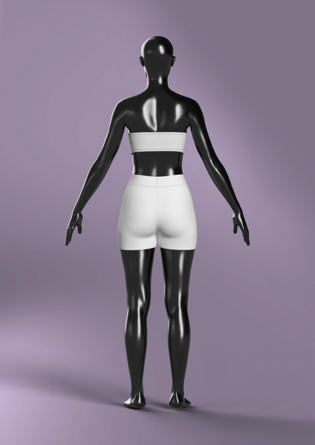 Woman Basic Set Modeling in Clo3D - Marvelous Designer Free 3D Model in ...