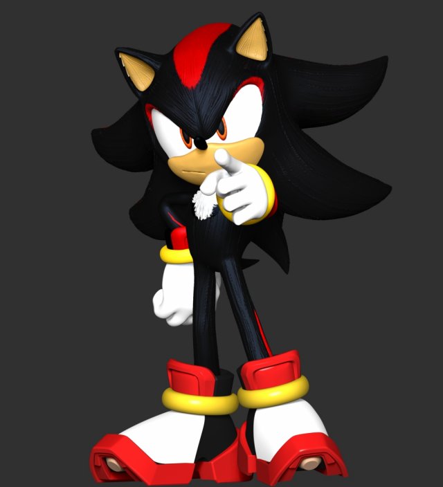 Shadow - The Hedgehog 3D Print Model in Figurines 3DExport