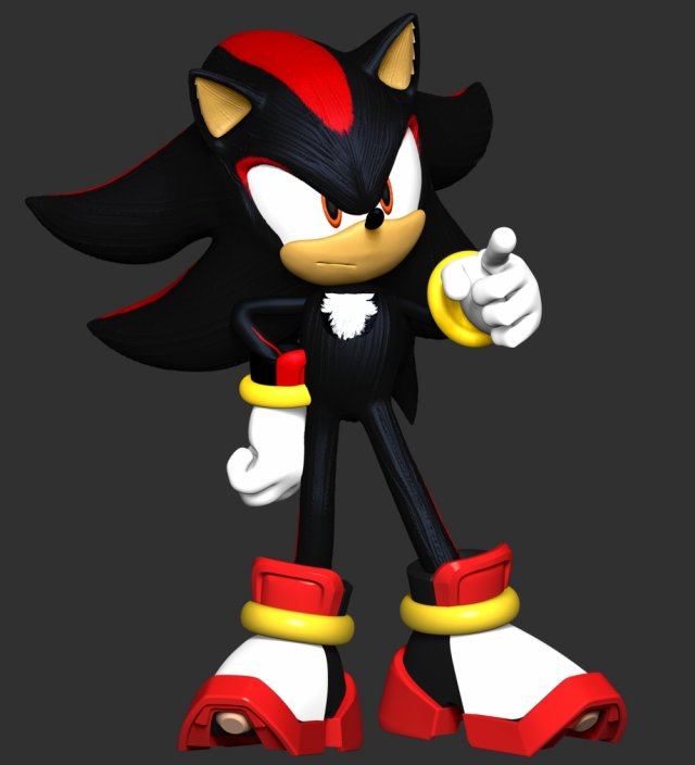 Shadow - The Hedgehog 3D Print Model in Figurines 3DExport