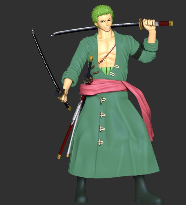 One Piece - Roronoa Zoro 3D Print Model in Figurines 3DExport