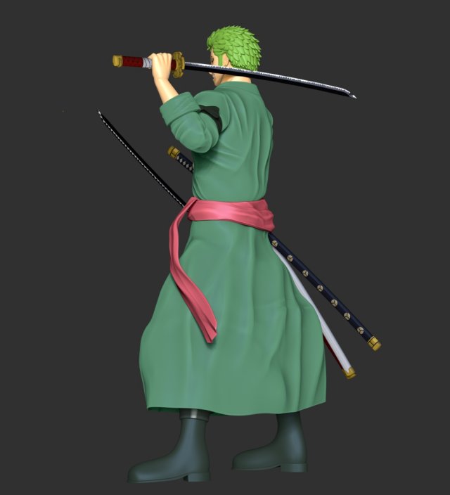 One Piece - Roronoa Zoro 3D Print Model in Figurines 3DExport
