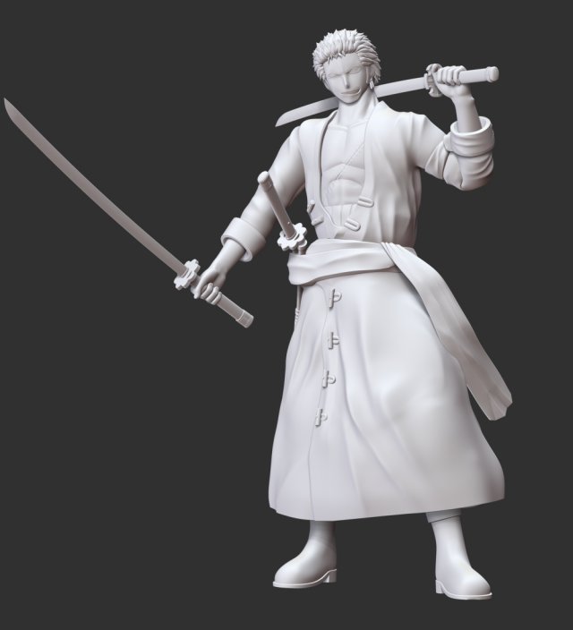One Piece - Roronoa Zoro 3D Print Model in Figurines 3DExport