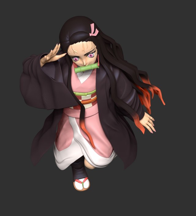 Demon Slayer - Nezuko Kamado 3D Print Model in Figurines 3DExport