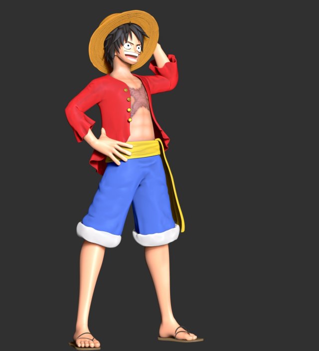 One Piece - Monkey D Luffy Model Cetak 3D in Patung-patung 3DExport