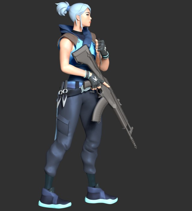 Valorant - Jett 3D Print Model in Figurines 3DExport