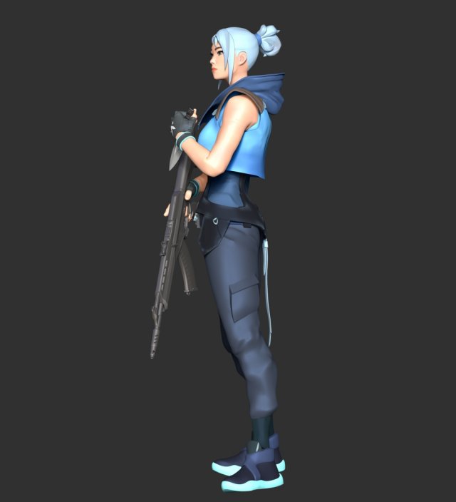 Valorant - Jett 3D Print Model in Figurines 3DExport