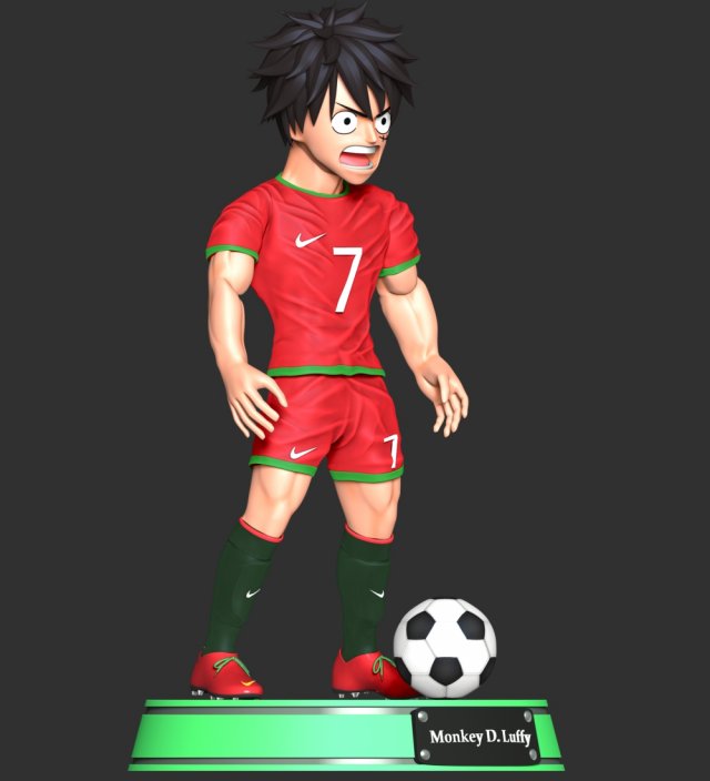One Piece - Luffy Cosplay Ronaldo 3D Print Model in Figurines 3DExport