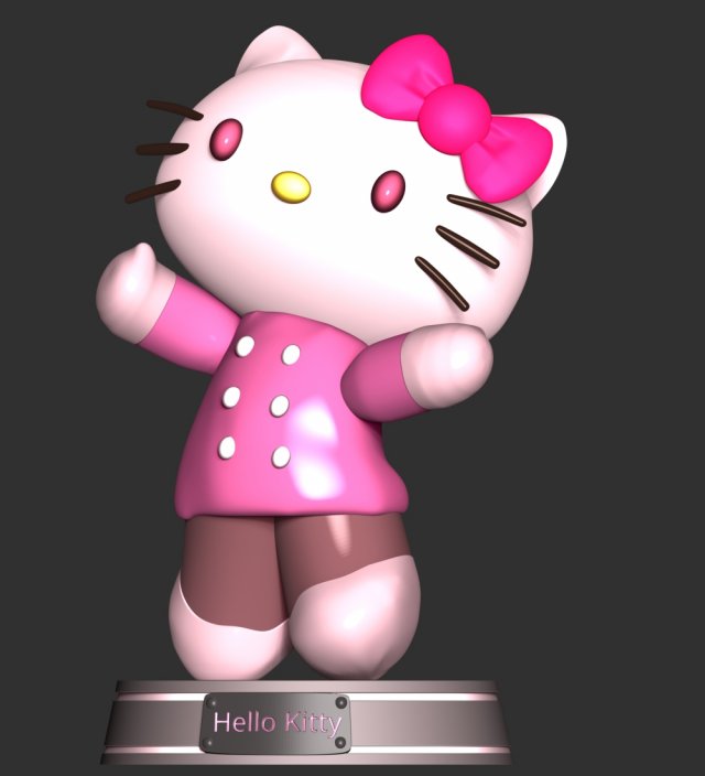Hello Kitty 3D Print Model in Figurines 3DExport