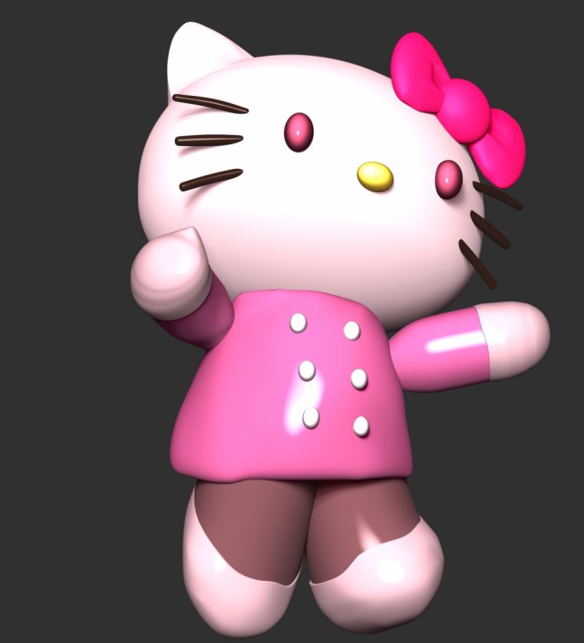 Hello Kitty 3D Print Model in Figurines 3DExport
