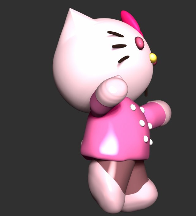Hello Kitty 3D Print Model in Figurines 3DExport