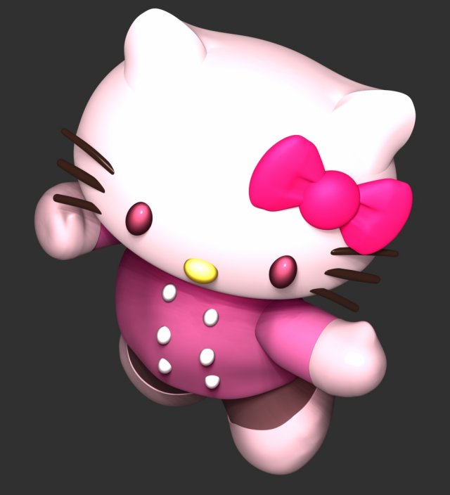 Hello Kitty 3D Print Model in Figurines 3DExport