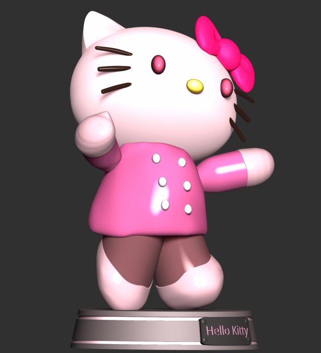 Hello Kitty 3D Print Model in Figurines 3DExport