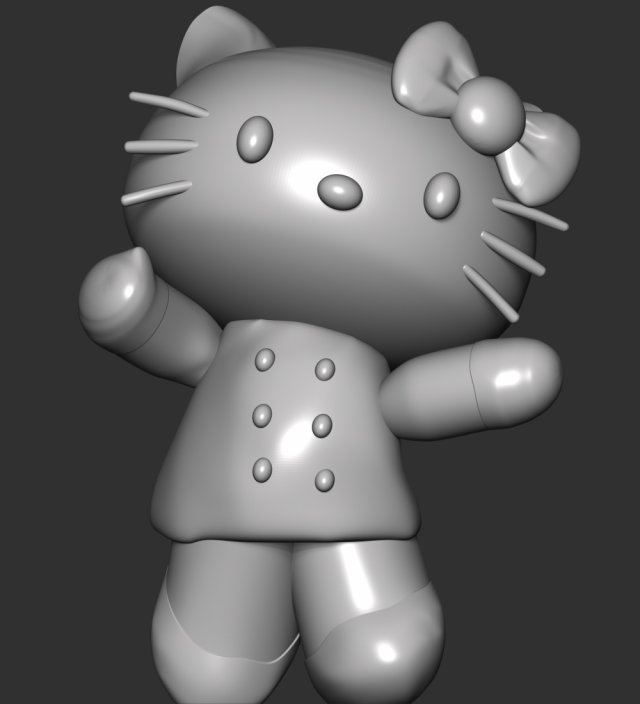 Hello Kitty 3D Print Model in Figurines 3DExport