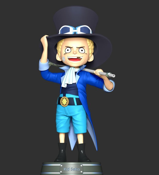 One Piece - Kid Sabo 3D Print Model in Figurines 3DExport