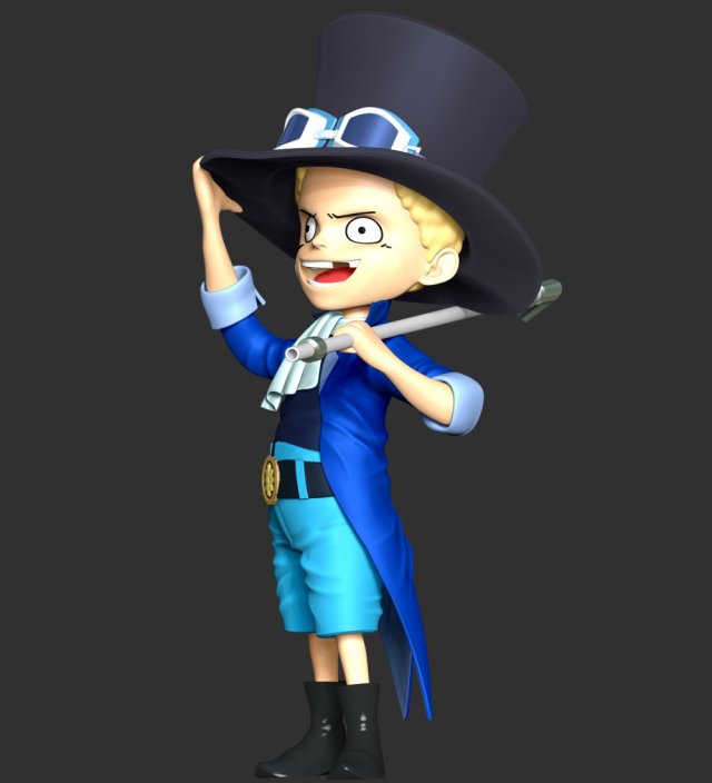 One Piece - Kid Sabo 3D Print Model in Figurines 3DExport