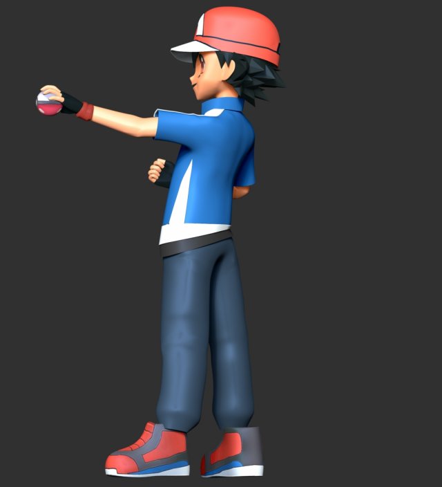 Ash Ketchum - Satoshi Pokmon 3D Print Model in Figurines 3DExport