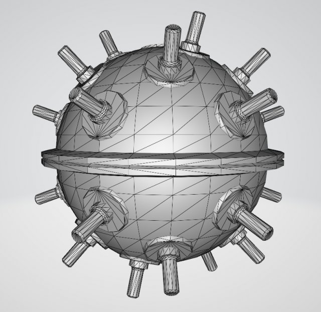 Naval mine 3D Model in Projectiles 3DExport