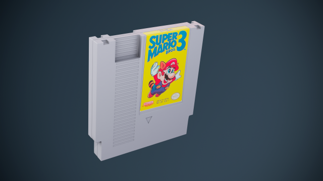 NES Nintendo controller and cassette subdivisions 3D Model in Other ...