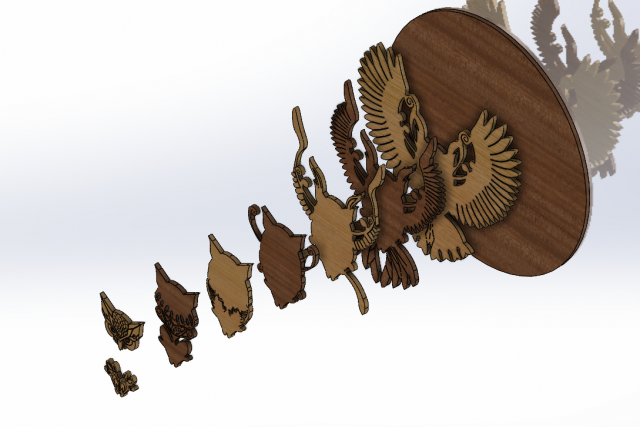 Owl Laser cutting model 3D print model 3D Model in Hall 3DExport