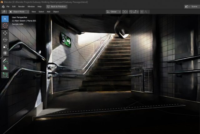 Subway Passage Scene CG Textures in 3D Renders 3DExport