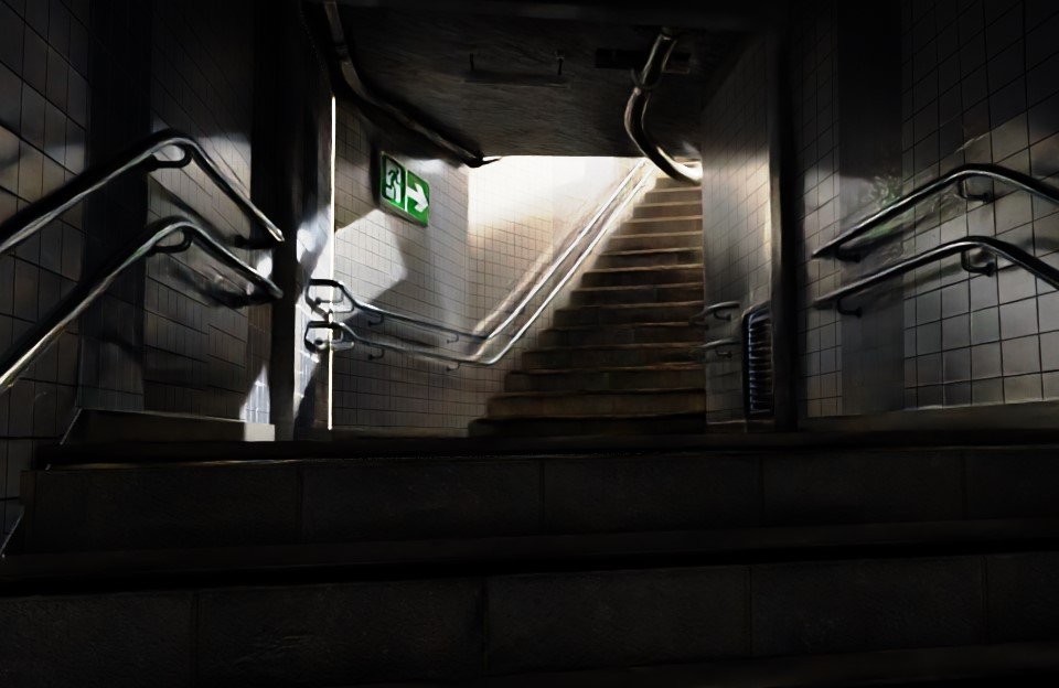 Subway Passage Scene CG Textures in 3D Renders 3DExport