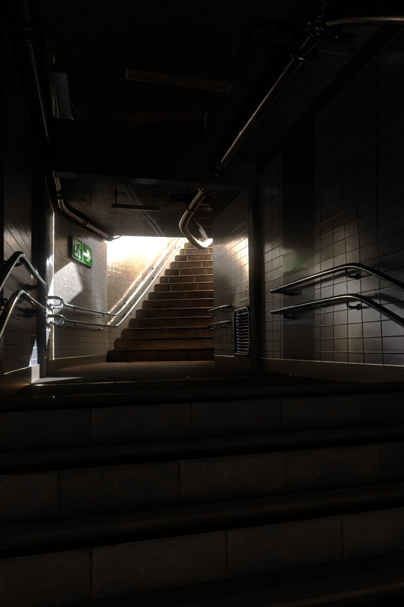 Subway Passage Scene CG Textures in 3D Renders 3DExport