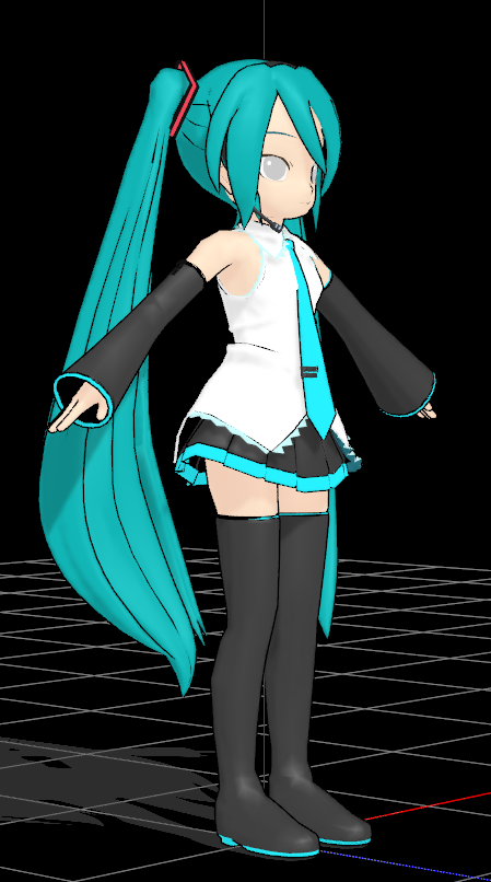 Chibi Miku MMD 3D Model in Woman 3DExport