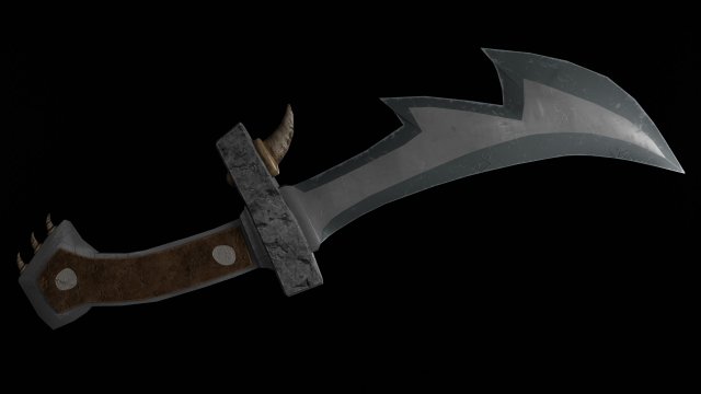 Orc Dagger with Fangs 3D Model in Melee 3DExport