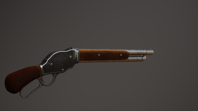 Winchester Model 1887 Shortened 3D Model in Shotguns 3DExport