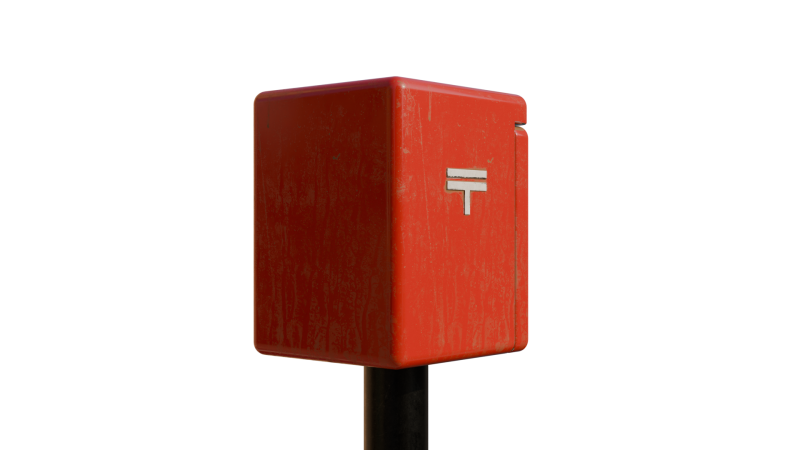 Japanese Mailbox 3D Model in Cityscapes 3DExport
