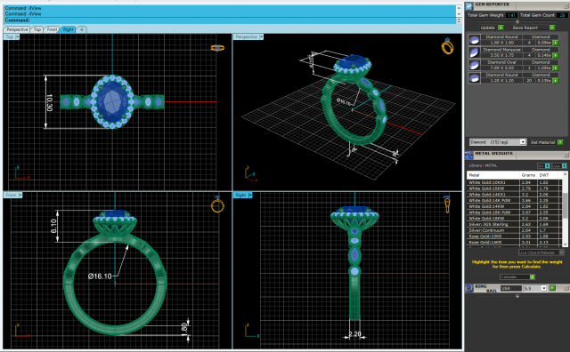 Parad Diamond Ring S1 3D Print Model in Rings 3DExport