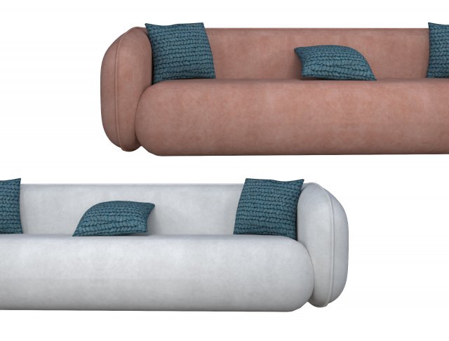 Round Edge Sofa 3D Model in Sofa 3DExport