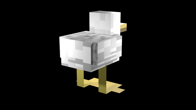 Minecraft chicken model has textures and materials made in blender 293 ...