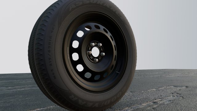 Steel Wheels 3D Model in Parts of auto 3DExport