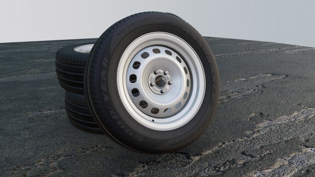Steel Wheels 3D Model in Parts of auto 3DExport