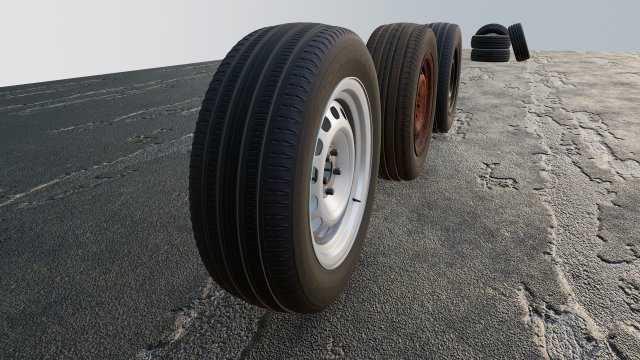 Steel Wheels 3D Model in Parts of auto 3DExport