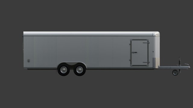 Car and Multi Purpose Enclosed Trailer 3D Model in Trailers 3DExport